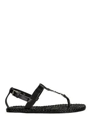 Saint Laurent Cassandra Flat Sandals - Nero