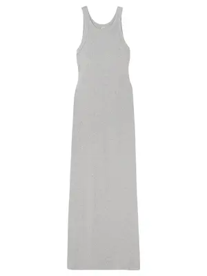 TOTEME Ribbed Organic Cotton-blend Jersey Maxi Dress - Gray