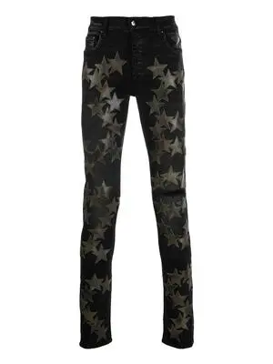 Amiri Star-patch Detail Skinny Jeans - Black