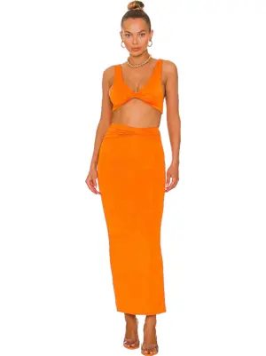 Superdown Joana Maxi Skirt Set - Tangerine
