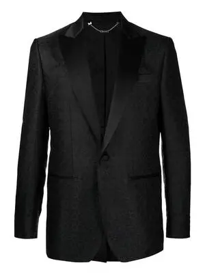 BILLIONAIRE Single-breasted Jacquard Blazer - Black