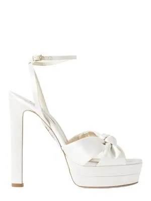 AQUAZZURA Cupid Plateau 130 Knotted Platform Sandals - White