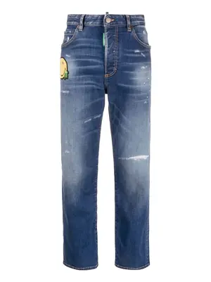 Dsquared2 Smiley Boston Straight-leg Jeans - Blue