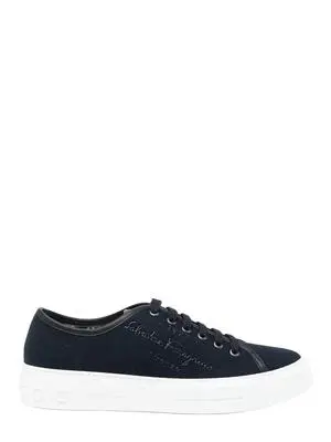 FERRAGAMO Borg Logo-Print Sneakers Blue