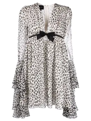 Giambattista Valli Dalmatian-print Silk Dress - White