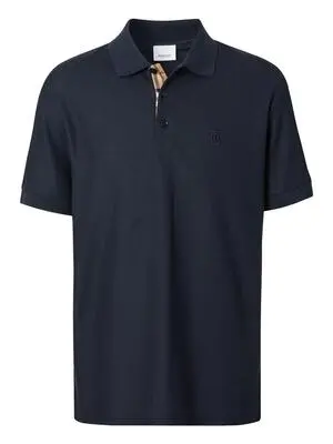 Burberry Logo-embroidered Polo Shirt - Blue