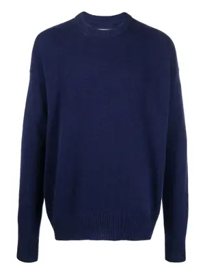 JIL SANDER Crew Neck Cashmere Jumper - Blue