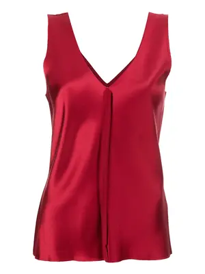 Voz Silk Tank Top - Red