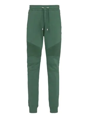 Balmain Drawstring Cotton Track Pants - Green