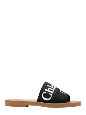 Chloé Chloé Woody Logo Slides Black