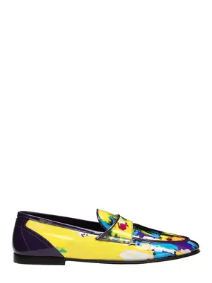 Dolce & Gabbana Tie-dye Paint-print Loafers - Yellow