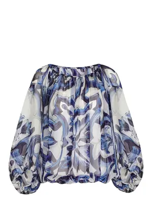 Dolce & Gabbana Majolica Print Blouse - Blue