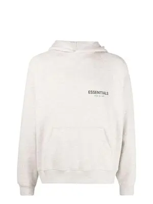 Fear Of God Logo-Print Hoodie Neutrals