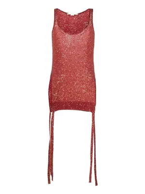 Stella McCartney Sequin-embellished Knit Tank Top - Red