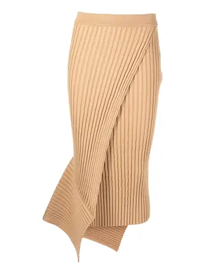 STELLA MCCARTNEY Stella McCartney Asymmetric Ribbed-Knit Wrap Skirt