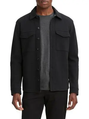 Vince Cotton-blend Shirt Jacket - Black/med H Grey