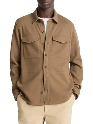 Vince Cotton-blend Shirt Jacket - Highlands/med H Grey