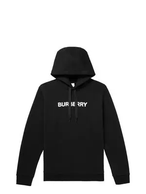 Burberry Ansdell Logo-print Cotton-jersey Hoodie - Black