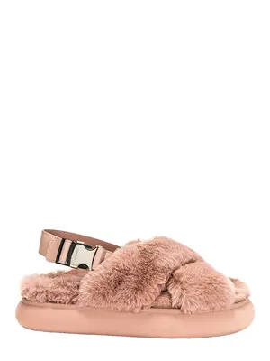 Moncler Solarisse Faux Fur Sandals - Pink