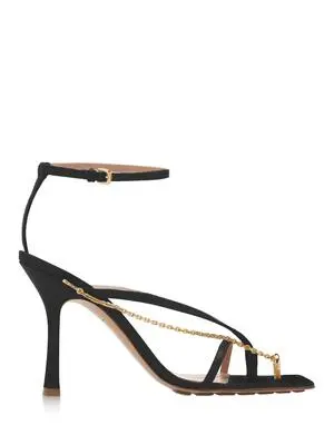 Bottega Veneta Chain-trimmed Leather Lounge Sandals - Black