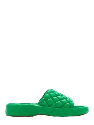 Bottega Veneta Padded Matelasse Slide Sandals - Green