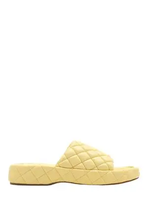 Bottega Veneta Padded Matelasse Slide Sandals - Yellow