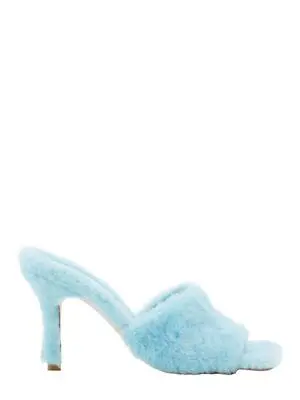 Bottega Veneta Stretch Fur Mule Sandals - Blue