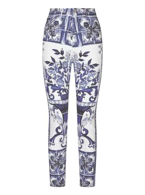 Dolce & Gabbana Majolica-print Skinny Jeans - Blue