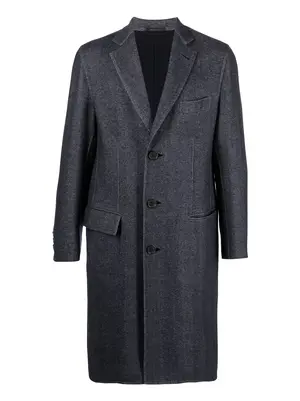 Brioni Single-breasted Wool Coat - Blue