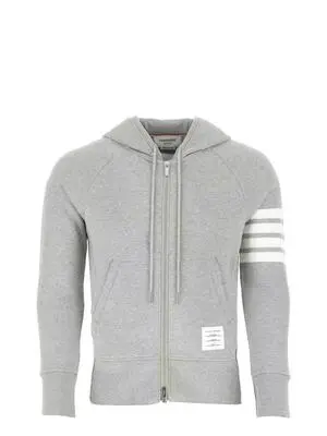 Thom Browne 4-bar Zip-up Hoodie - Grey