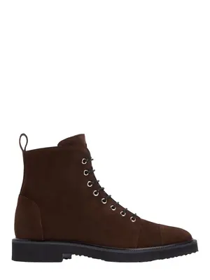 GIUSEPPE ZANOTTI Chris Low Lace-up Suede Ankle Boots - Brown
