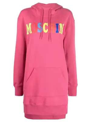 Moschino Print Hooded Dress - Pink