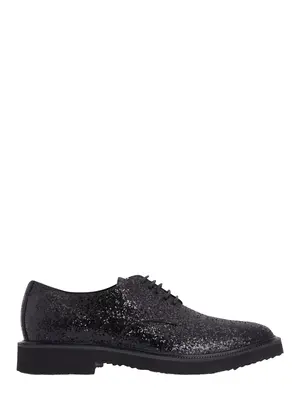 GIUSEPPE ZANOTTI Elliott Glittered Derby Shoes - Black