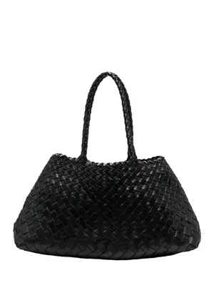 Dragon Diffusion Big Santa Croce Interwoven Leather Tote Bag - Black