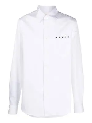 Marni Logo-print Long-sleeve Shirt - White