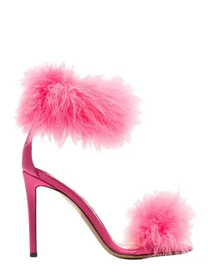 Alexandre Vauthier Feather Detail Open-toe Sandals - Pink