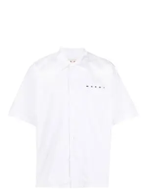 Marni Logo-print Poplin Bowling Shirt - White
