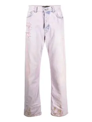 PURPLE BRAND Distressed Straight-leg Jeans - Pink