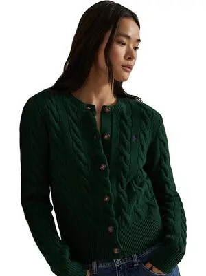 Ralph Lauren Cable-knit Wool-cashmere Cardigan - Castleton Green