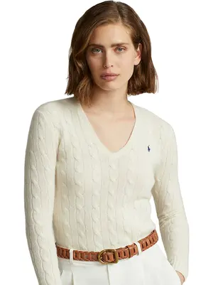 Ralph Lauren Ralph Lauren Cable-Knit Wool-Cashmere Sweater Cream
