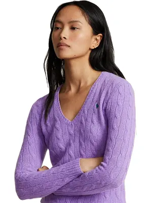 Ralph Lauren Ralph Lauren Cable-Knit Wool-Cashmere Sweater Wisteria Melange