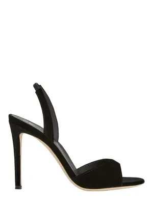 GIUSEPPE ZANOTTI Lilibeth Velvet Sling-Back Sandals Black