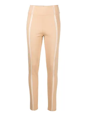 Philipp Plein Sheer-panel Leggings - Neutrals