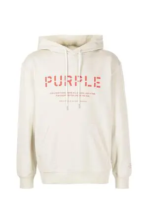 PURPLE BRAND Stencil Logo-print Hoodie - Neutrals