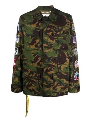 Off-White Camouflage Field Jacket - Green