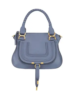 Chloé Chloé Marcie Grained Calfskin Satchel Graphite