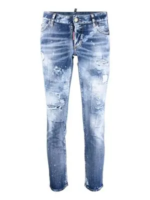 Dsquared2 Distressed Cropped Jeans - Blue
