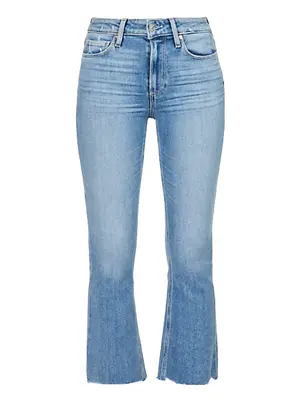 Paige Colette Cropped Flared Jeans - Mel Distressed Live Hem