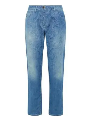ETRO Etro Printed High-Rise Straight-Leg Jeans