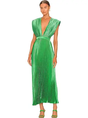 L'IDEE Gala Midi Dress - Bright Green